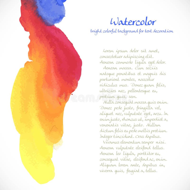 Vertical Watercolor Bright Colorful Background for Text Decoration ...