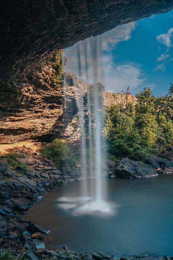 Vertical of a Waterfall in the Alabama Spring Stock Image - Image of ...