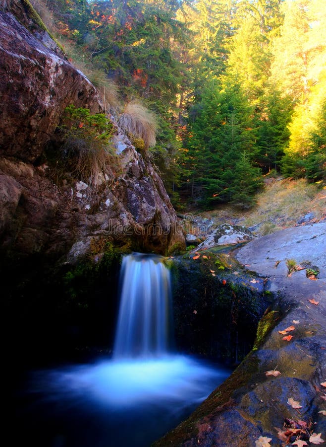 Vertical waterfall stock image. Image of season, moss - 35118923