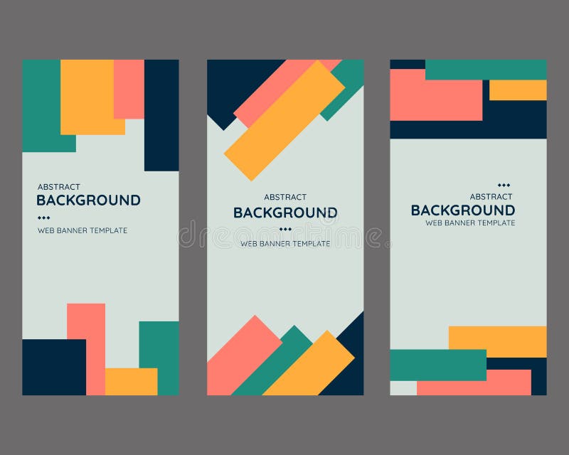 Vertical Web Banner Template Colorful Vector Flat Design Stock Vector ...