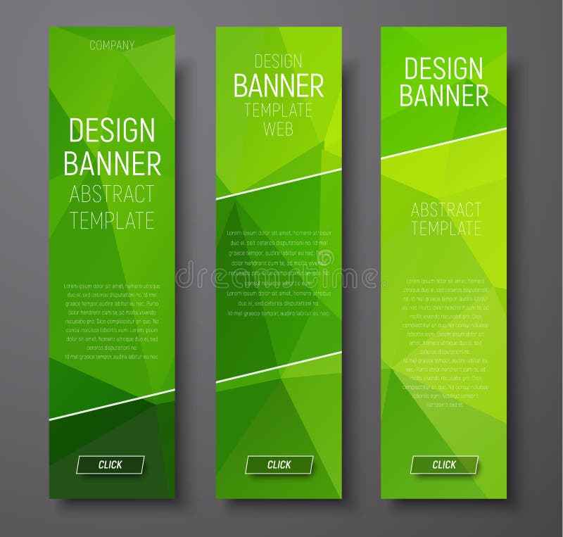 Vertical Web Banners with Abstract Green Background Polygon Stock ...