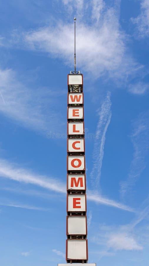 Vertical Welcome Sign stock image. Image of nice, sign - 247896905