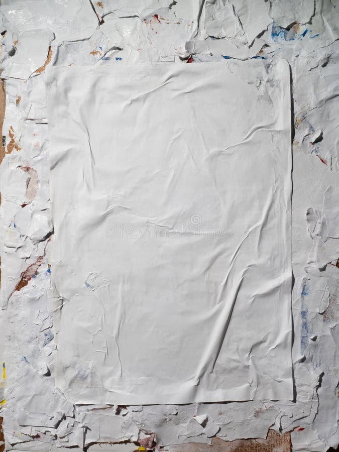 Vertical Wheatpaste Poster Style Texture on a Dirty Wall Stock Image ...