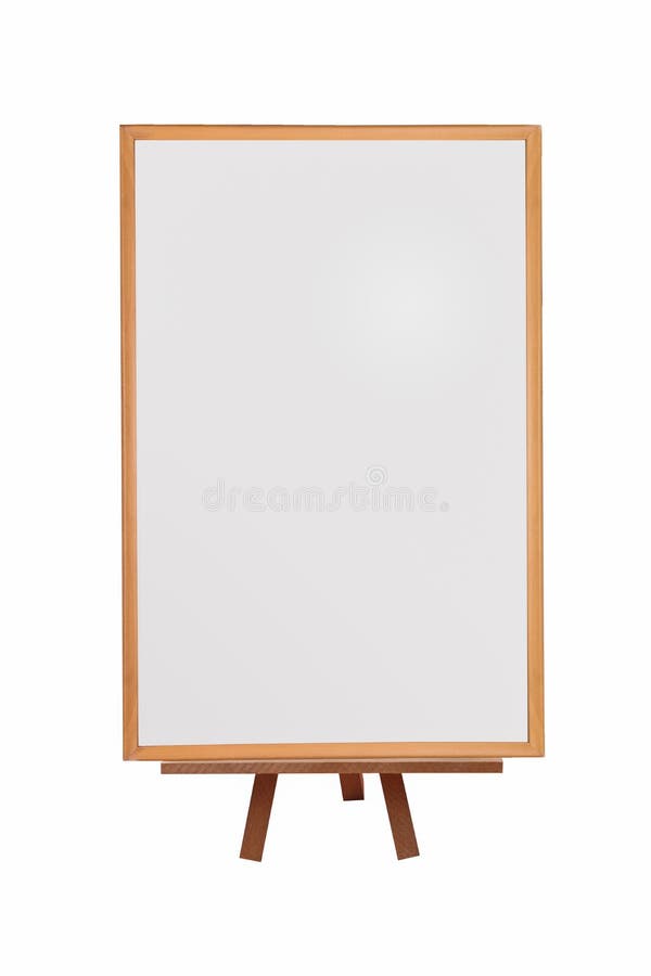 Vertical White Board with Marker, Eraser and Easel on Isolated ...