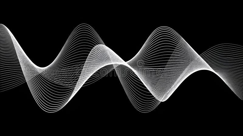 Vertical White Lines Forming Wave Pattern on Black Stock Illustration ...