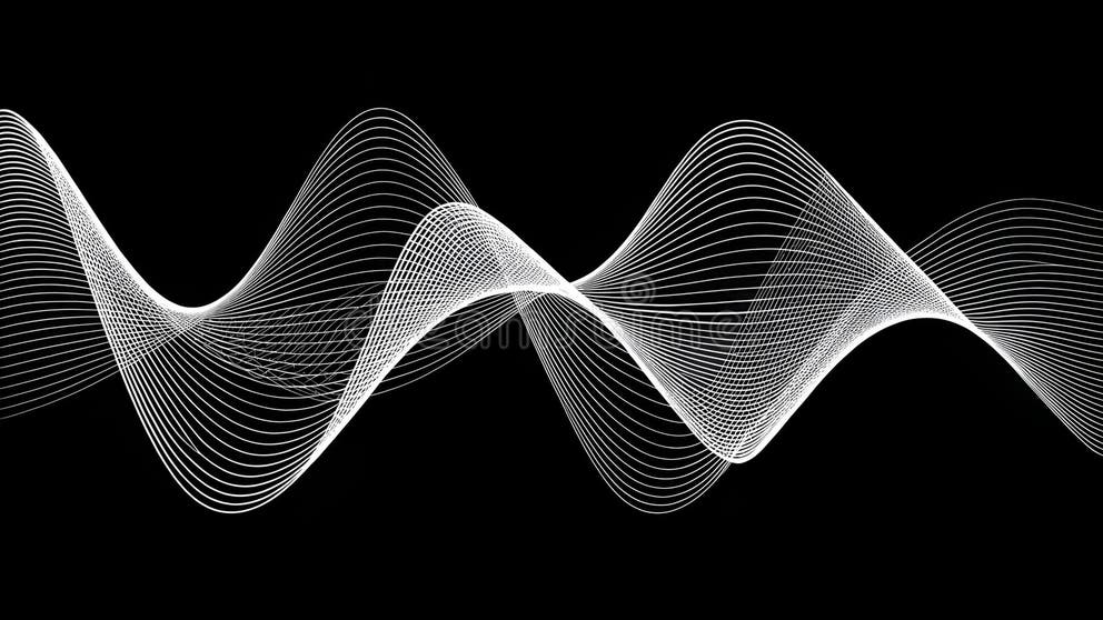 Vertical White Lines Forming Wave Pattern on Black Stock Illustration ...