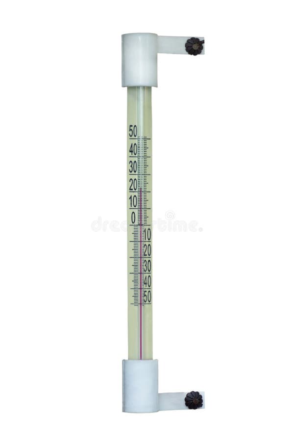 Vertical White Outdoor Thermometer. Stock Photo - Image of thermometer ...