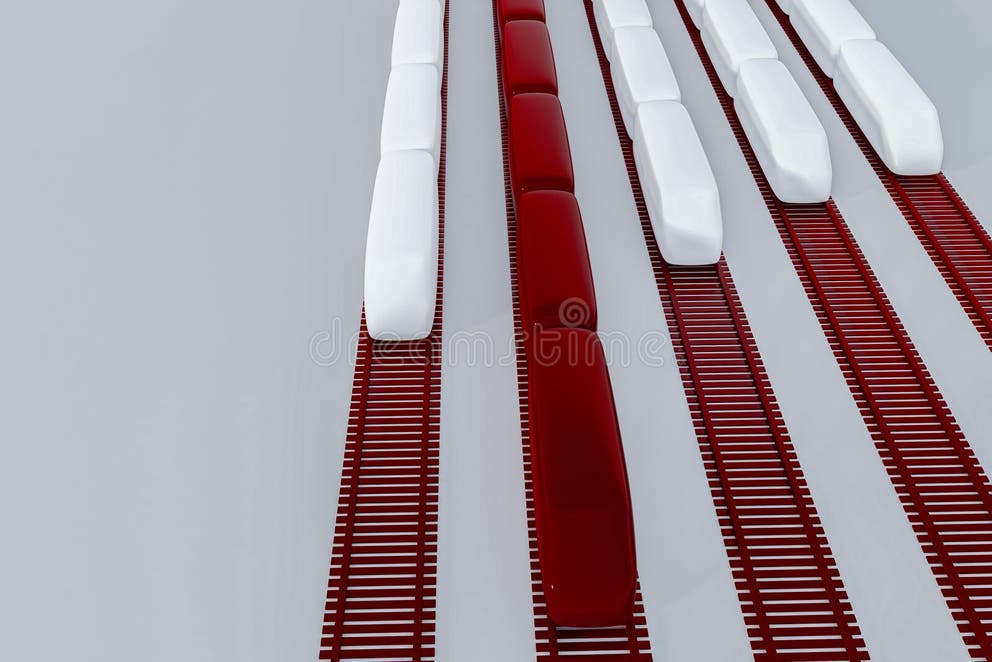 Vertical White and Red Train Models Stock Illustration - Illustration ...