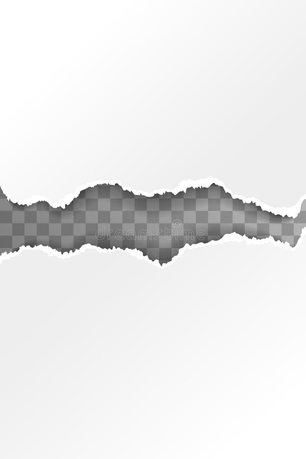 Vertical White Torn Paper Pieces on Transparent Stock Illustration ...