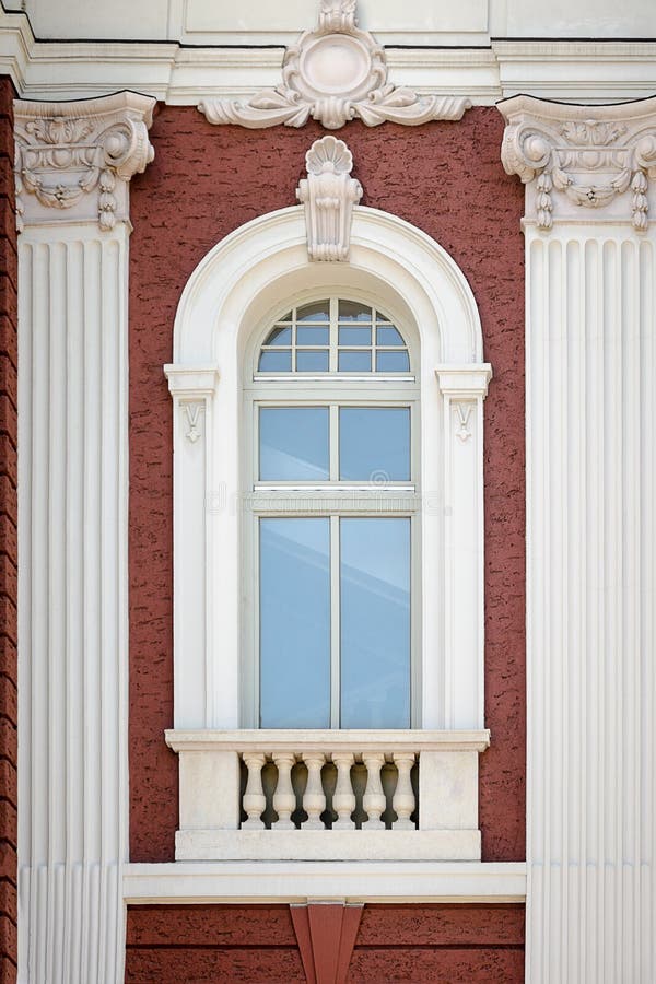 A Vertical Window with Columns. Architectural Detail. Stock Image ...