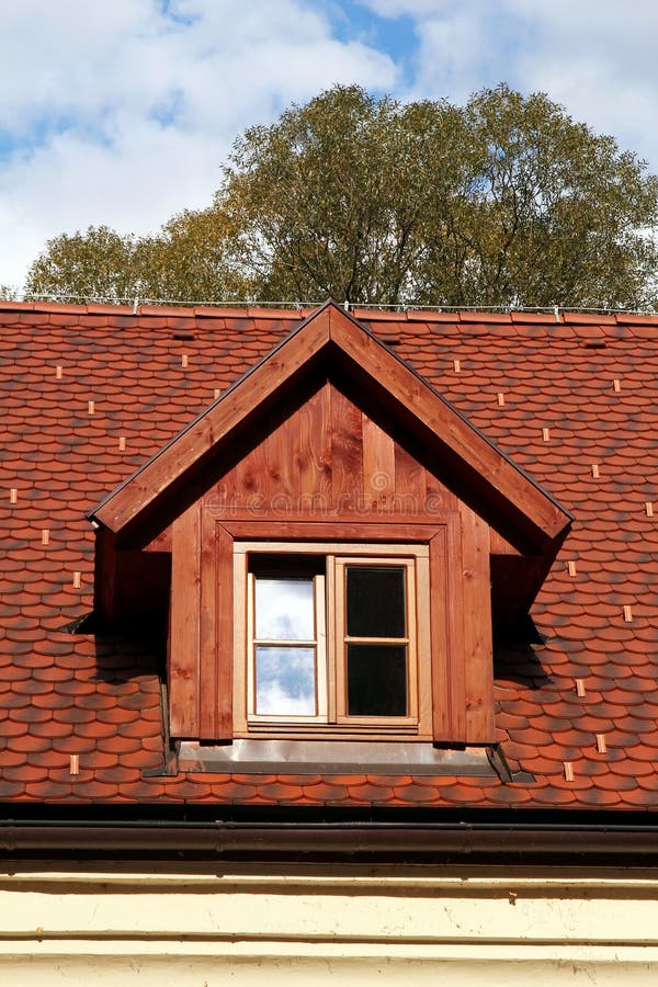 Vertical Window on the Roof of Red Tiles Stock Photo - Image of style ...