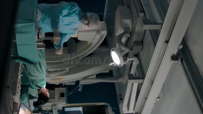 Vertical of a Window To the Operating Room with High-tech Equipment ...