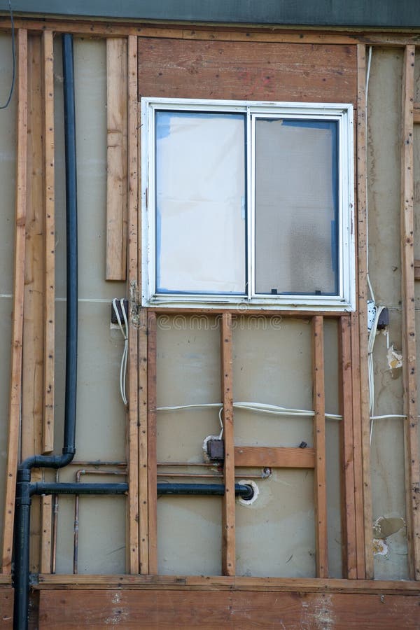 Window Under Construction, Empty Space Left with Framework Stock Image ...