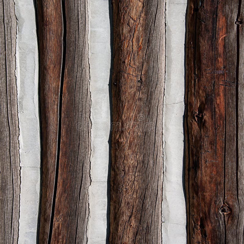 Vertical Wood Texture with Cement Stock Photo - Image of elements, wall ...