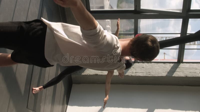 Vertical Yoga Class Group Workout People Training Stock Video - Video ...