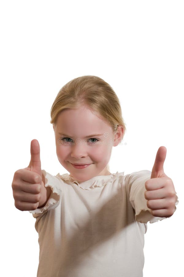 Verticale De Fille Donnant Le Pouce Image stock - Image du apparence ...