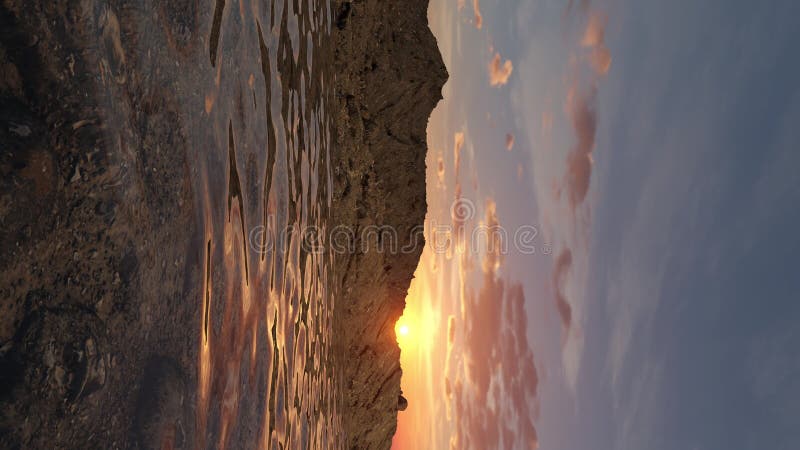 Vertical Rocky Desert 3D Rendered Terrain Landscape with Looping Clear ...