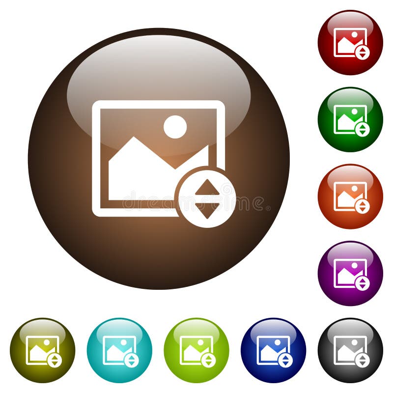 Vertically Move Image Color Glass Buttons Stock Vector - Illustration ...