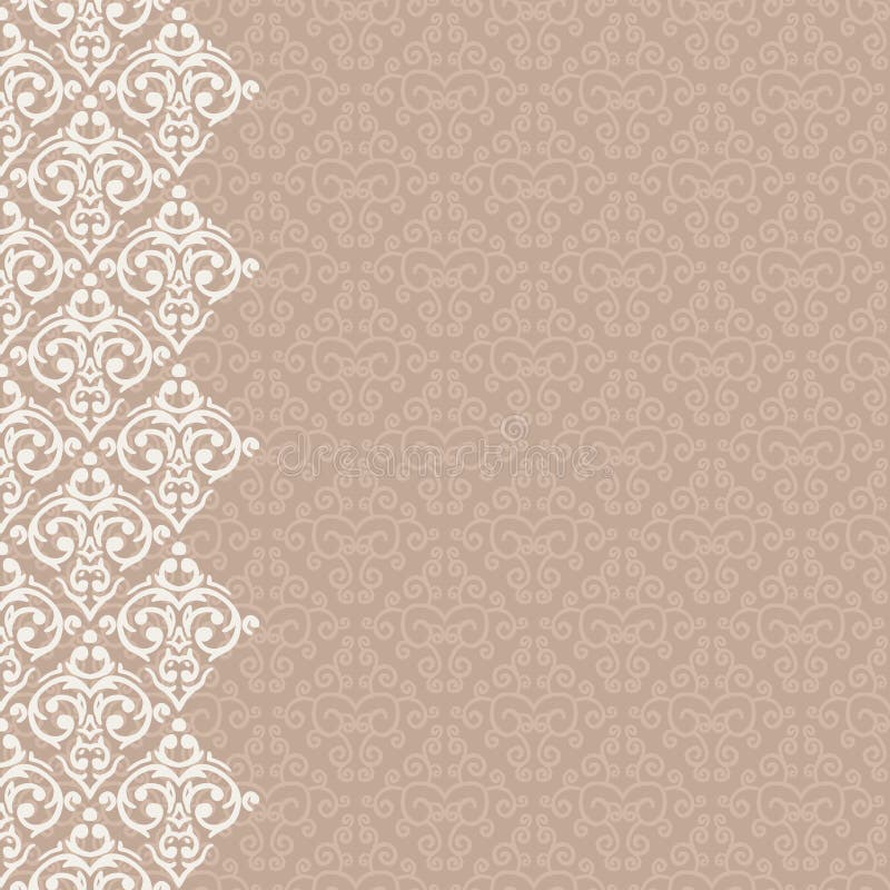 Vertically Seamless Damask Background Stock Vector - Illustration of ...