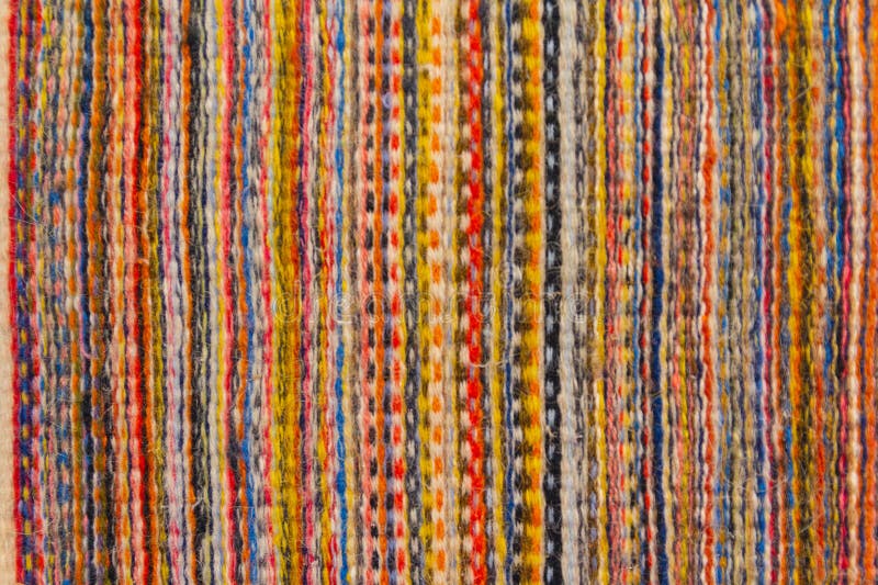 Vertically Striped Colorful Wool Texture Handmade Stock Photo - Image ...