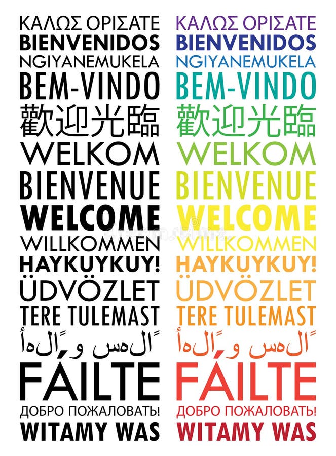 Welcome Multiple Languages Stock Illustrations – 18 Welcome Multiple ...