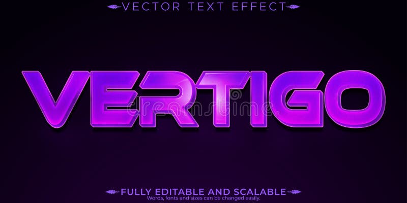 Vertigo Editable Text Effect, Editable Dizzy and Swirl Text Style Stock ...