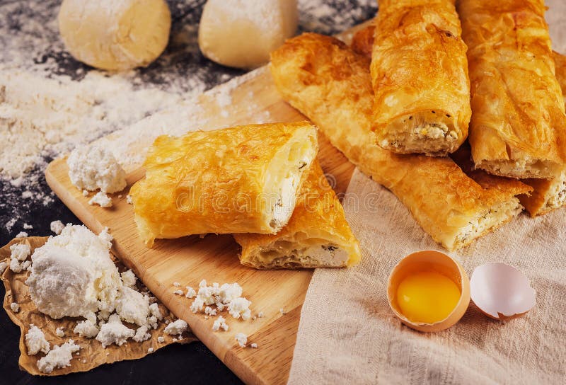 Vertuta or Placinta with Cottage Cheese Stock Image - Image of flour ...