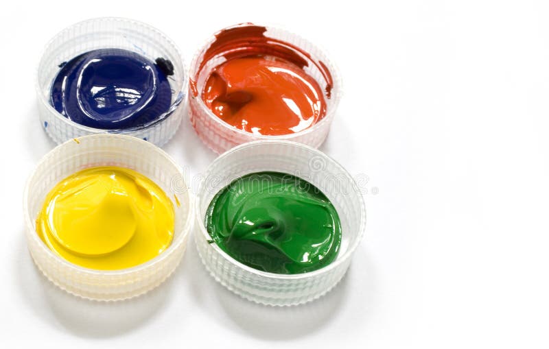 Verf stock afbeelding. Image of geel, banken, vier, blauw - 5405827