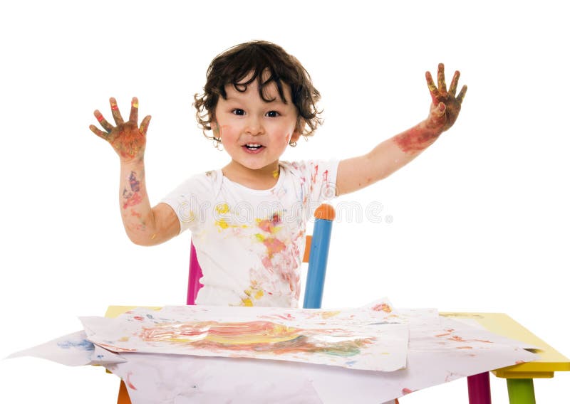 Verven. stock afbeelding. Image of jongen, spel, onderwijs - 8888491