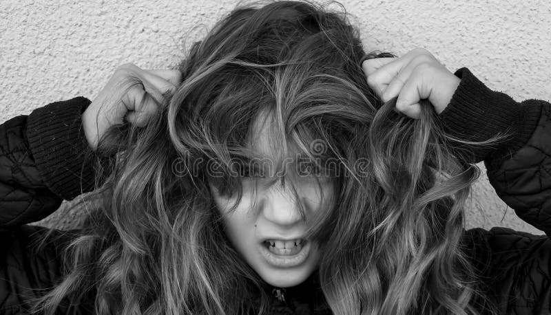 Verward meisje stock afbeelding. Image of misbruik, ontevreden - 46838785