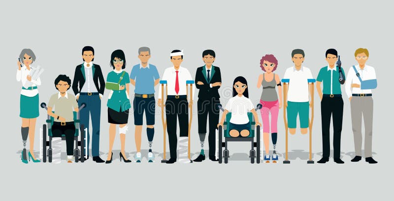 Gewonde En Gehandicapte Mensen Vector Illustratie - Illustration of ...
