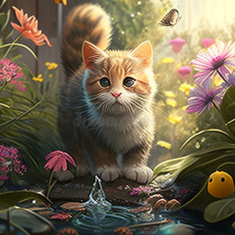 Very Adorable Cat 3d Images Stock Illustration - Illustration of ...