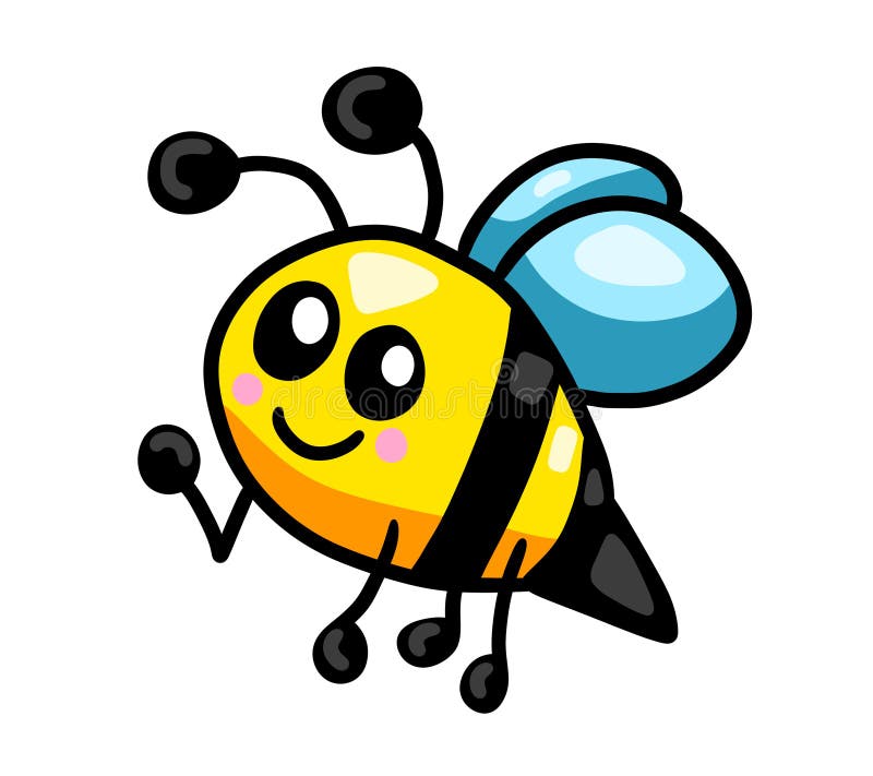A Very Adorable Little Bee stock illustration. Illustration of pollen ...