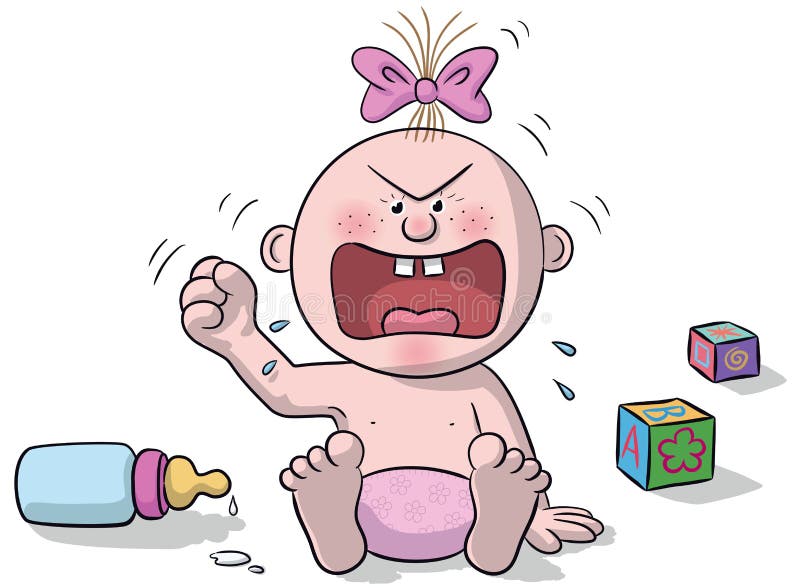 Very angry baby stock vector. Illustration of cartoon - 95341407