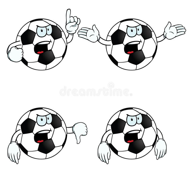 Very Angry Cartoon Football Set Stock Vector - Illustration of cartoon ...