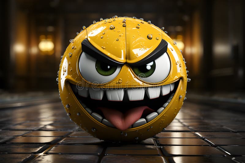 Very Angry Yellow Smiley Face. Stock Illustration - Illustration of ...