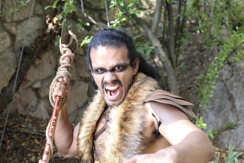 Very Attractive Warrior Holding Axe Stock Photo - Image of armor ...