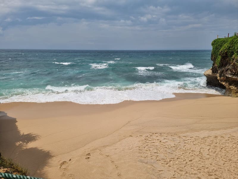 Very Beautiful Beach in East Java, Beach Banyu Tibo Pacitan Stock Photo ...