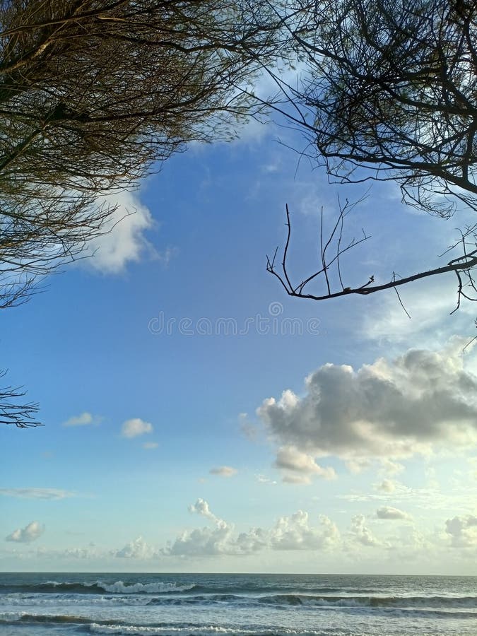 Very Beautiful Beach Sky in the Afternoon Stock Photo - Image of beach ...