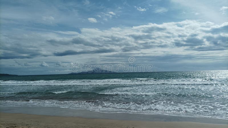 Very Beautiful Beach, Sunny Clouds Stock Photo - Image of beautiful ...