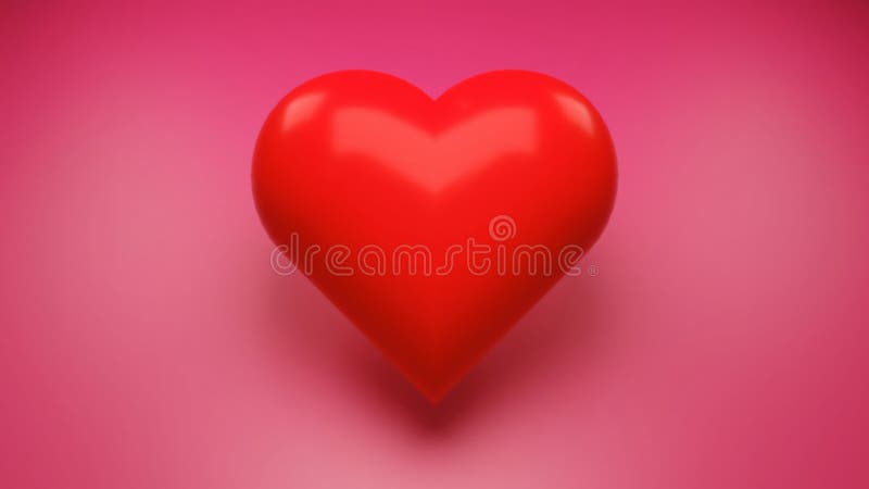 A Very Beautiful Big, Red Heart. 3D Rendering. Shadows Under Heart ...