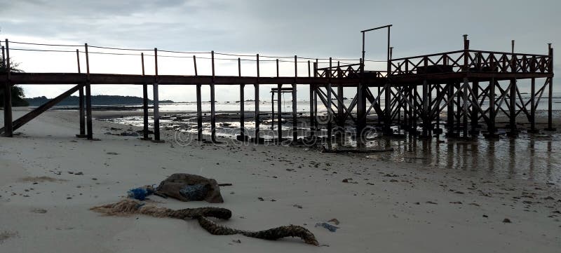 Very Beautiful Bridge Beach, in the Morning Stock Photo - Image of ...