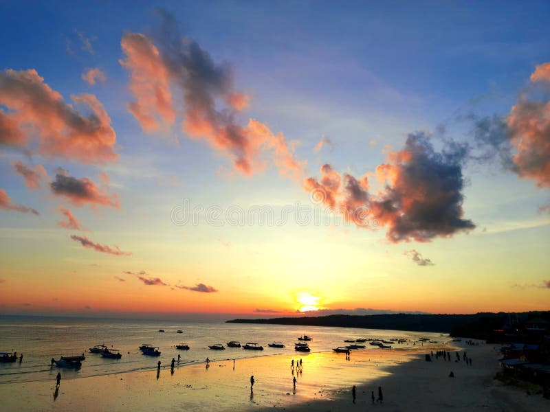A Very Beautiful and Calming Sunset View at the Beach Stock Photo ...