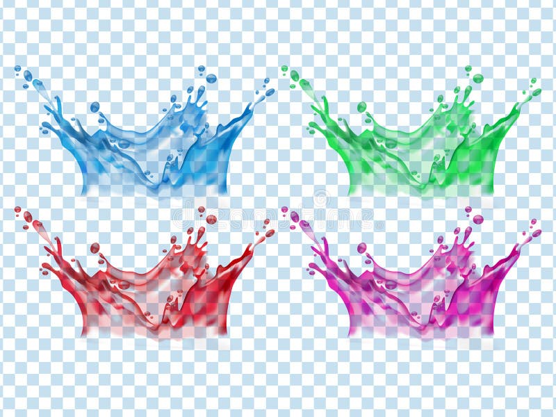 Transparent Red Crown Splash Water Stock Illustrations – 90 Transparent ...