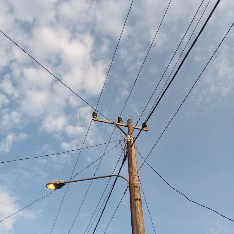 Very Beautiful Electric Pole in the Afternoon Stock Photo - Image of ...