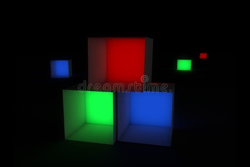 Very Beautiful and Elegant Light Boxes in 3d Format Stock Illustration ...