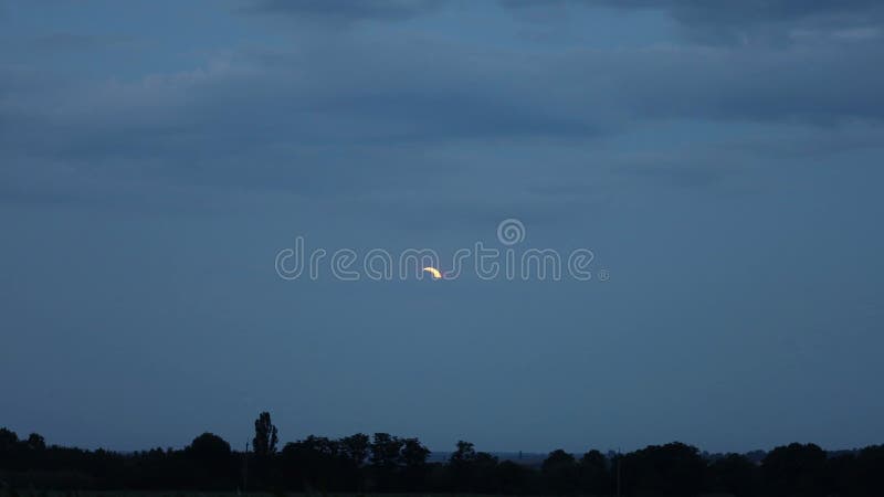 Very Beautiful Full Moon Sunrise 4k Stock Footage - Video of bright ...