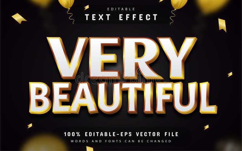 Very Beautiful Gold Luxury Text Effect Stock Vector - Illustration of ...