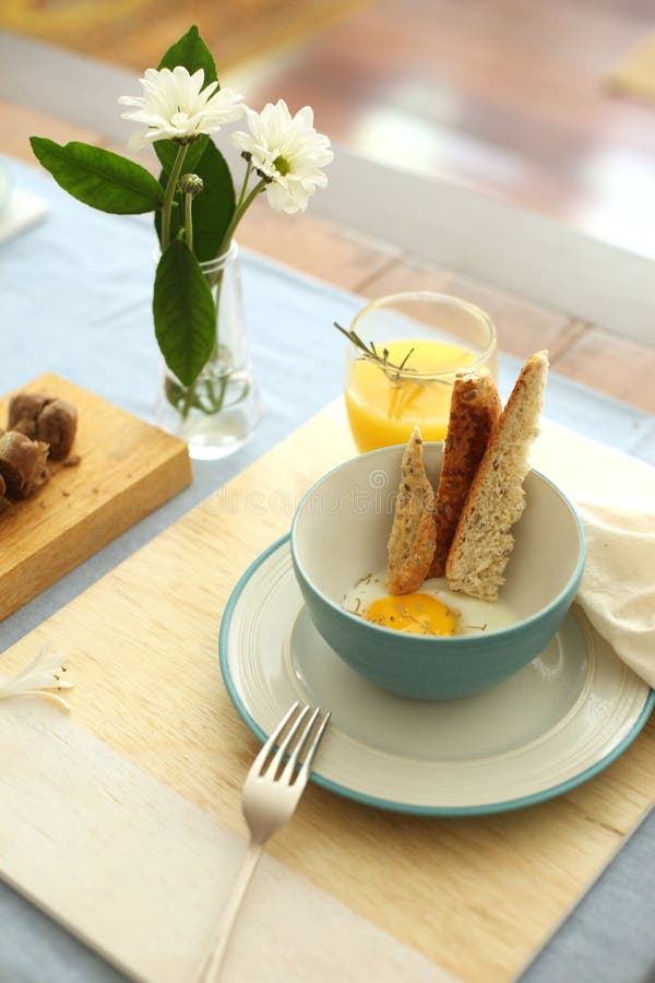 Image of Simple and Attractive Breakfast Table Set Stock Image - Image ...