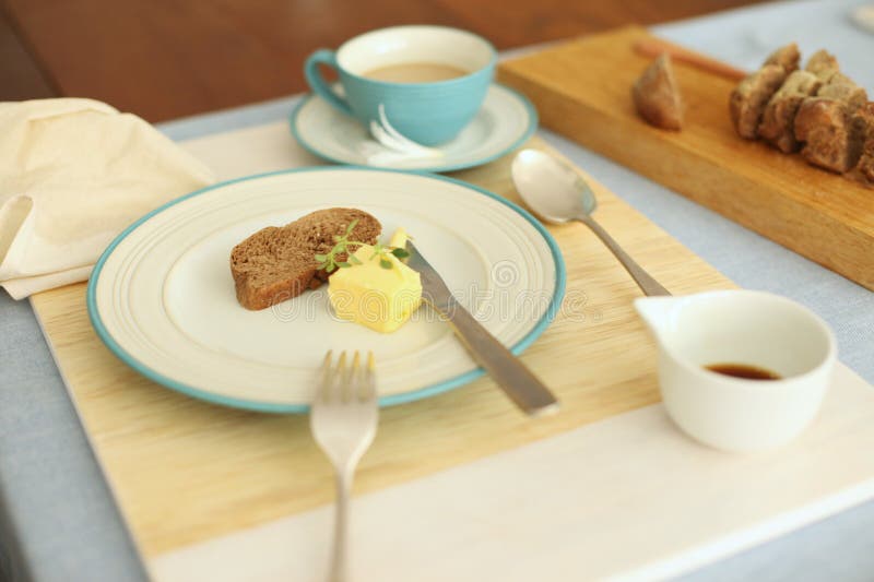 Image of Simple and Attractive Breakfast Table Set Stock Image - Image ...
